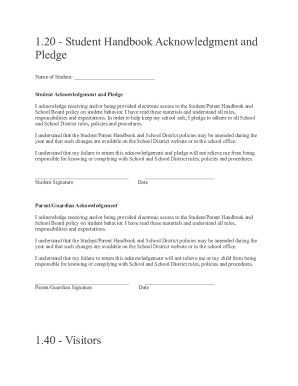Fillable Online Student Handbook Acknowledgement Form - Polk State ...