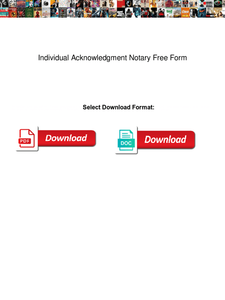 Fillable Online Individual Acknowledgment Notary Free Form. Individual Acknowledgment Notary ...