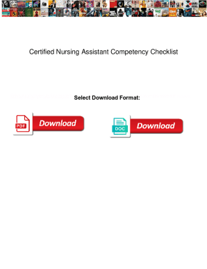 Fillable Online Certified Nursing Assistant Competency Checklist ...