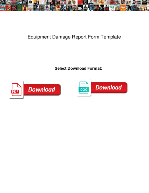 Fillable Online Equipment Damage Report Form Template. Equipment Damage ...