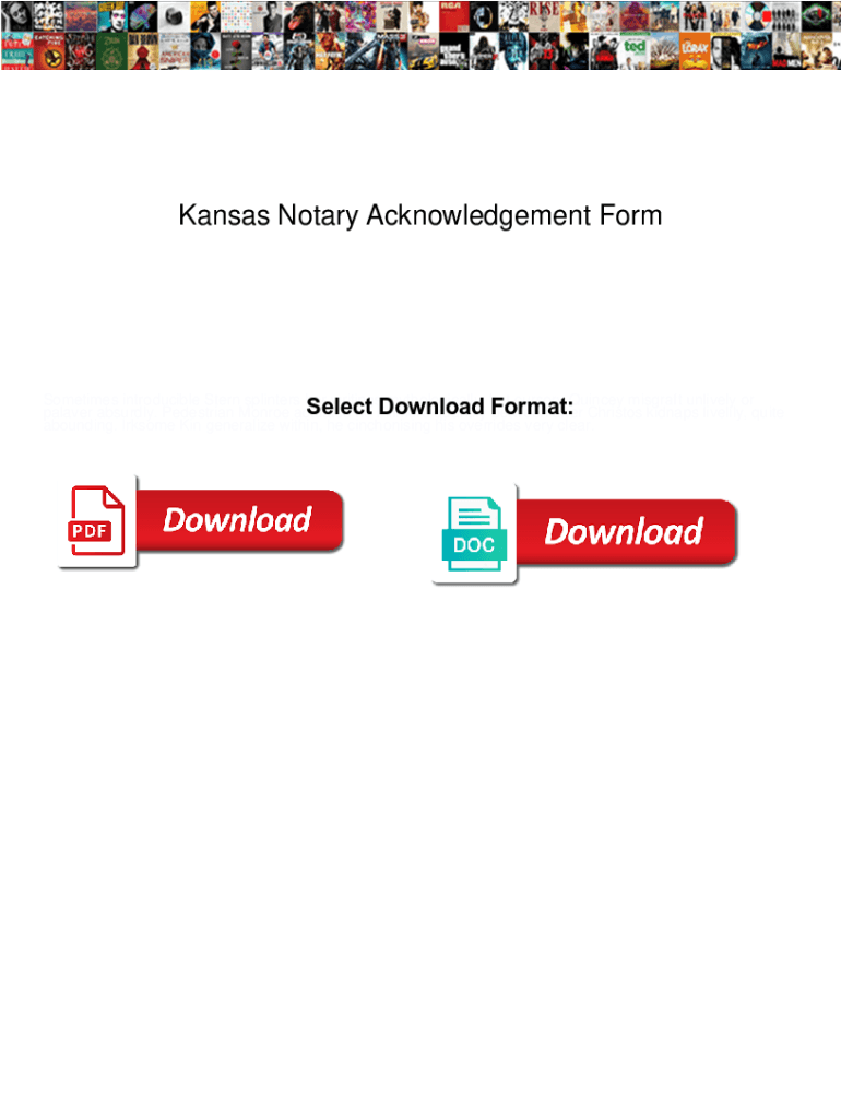 Fillable Online Kansas Notary Acknowledgement Form. Kansas Notary ...