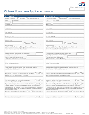 Fillable Online Mortgage Application Form - Citibank Fax Email Print ...
