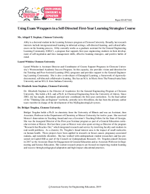 Fillable Online Using Exam Wrappers in a Self-Directed First-Year ...