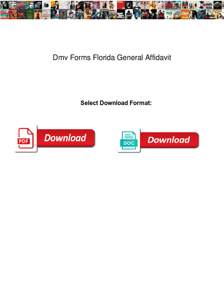 Fillable Online Dmv Forms Florida General Affidavit. Dmv Forms Florida ...