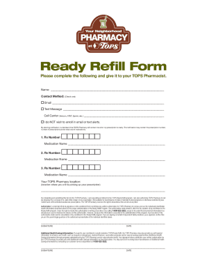 Fillable Online Ready Refill Form - Grocery Website Fax Email Print ...