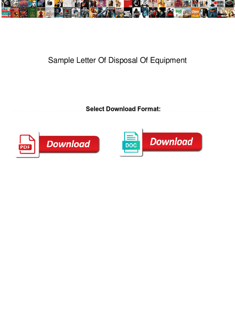 Fillable Online Sample Letter Of Disposal Of Equipment. Sample Letter ...