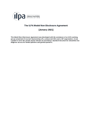 ILPA RELEASES MODEL NON-DISCLOSURE AGREEMENT Doc Template | pdfFiller