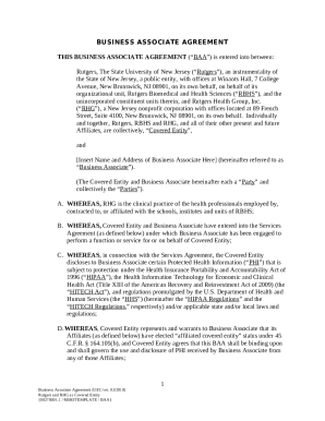 RHG BAA Template (RHG as Covered Entity) (00278001).DOCX. 00278001.1 ...