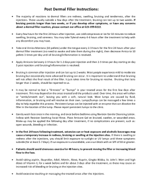 Fillable Online Pre and Post and Facial Fillers Instructions Clinton ...