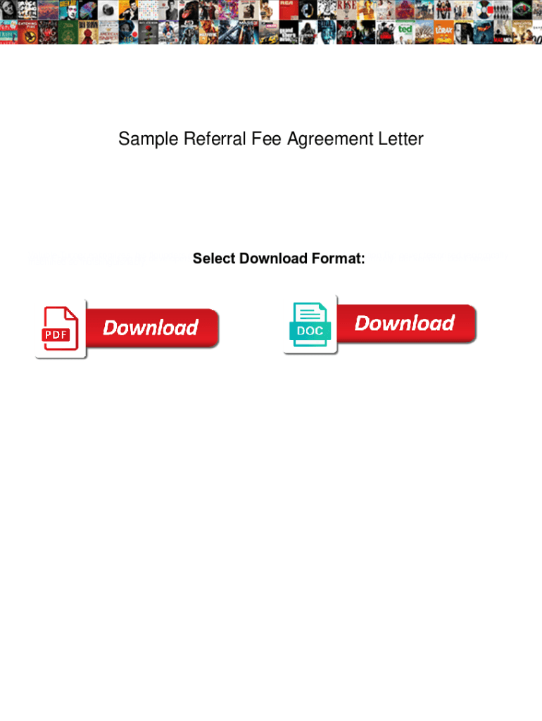 Fillable Online Sample Referral Fee Agreement Letter. Sample Referral Fee Agreement Letter ...