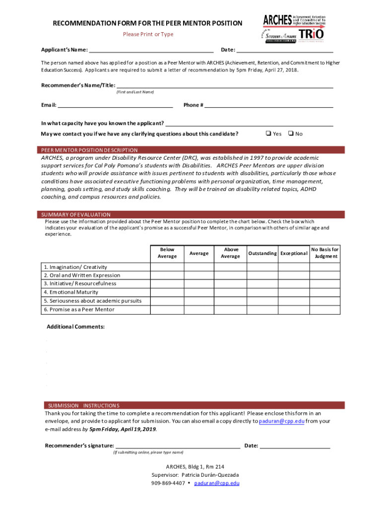 Fillable Online Letter of Recommendation for Award - Sample, Template ...