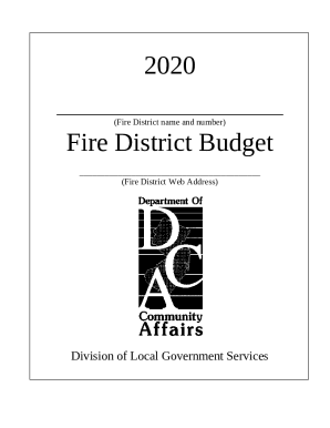Fire District Budgets - Westville Fire Department Doc Template | pdfFiller