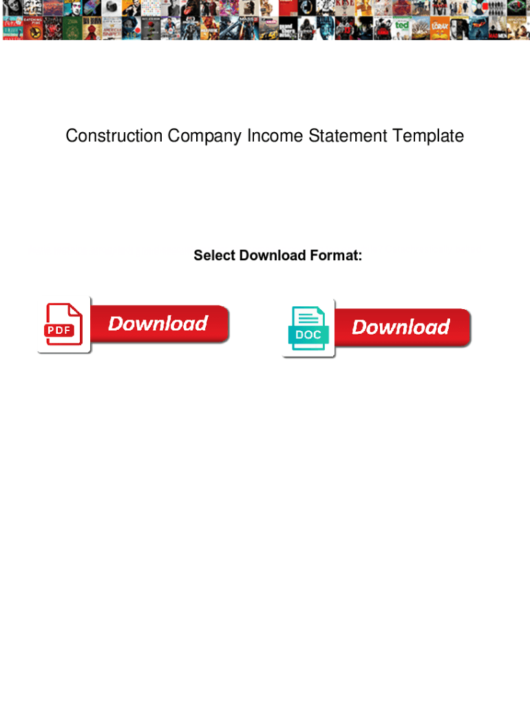 Fillable Online Construction Company Income Statement Template ...