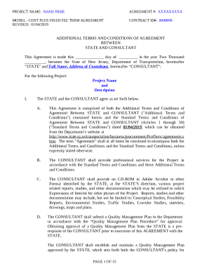 COST PLUS FIXED FEE TERM AGREEMENT - State Doc Template | pdfFiller