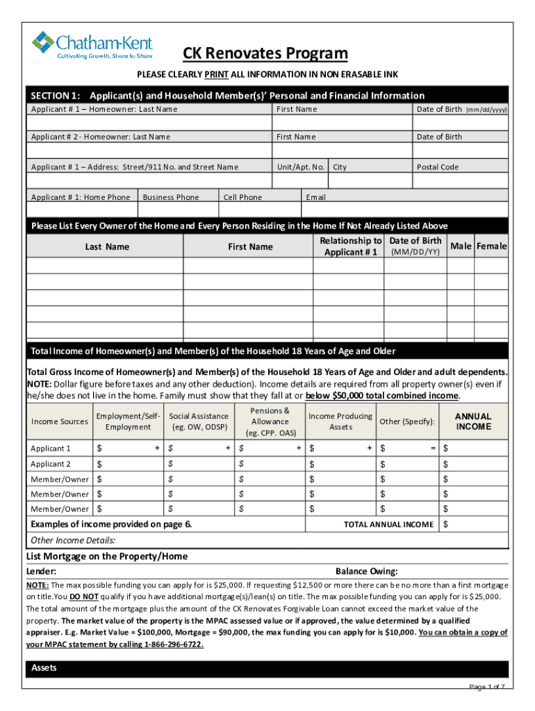 Fillable Online HOMEOWNERS APPLICATION FORM - City of London Fax Email ...