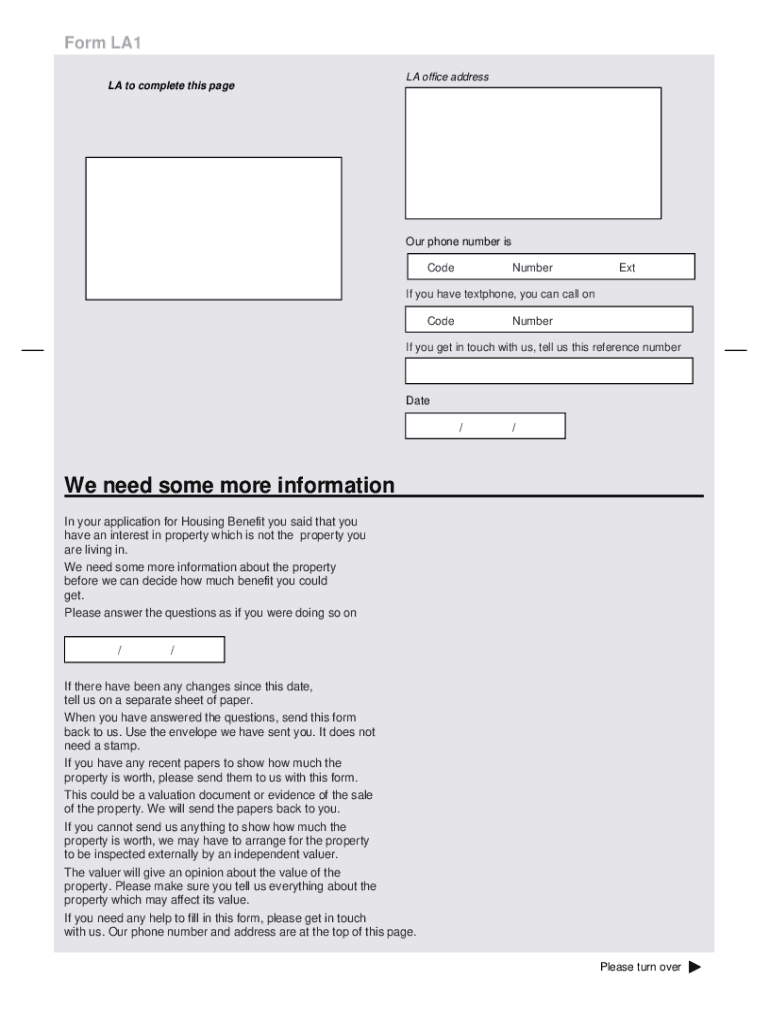 Fillable Online Appendix 1 - Form LA1.doc Fax Email Print - pdfFiller