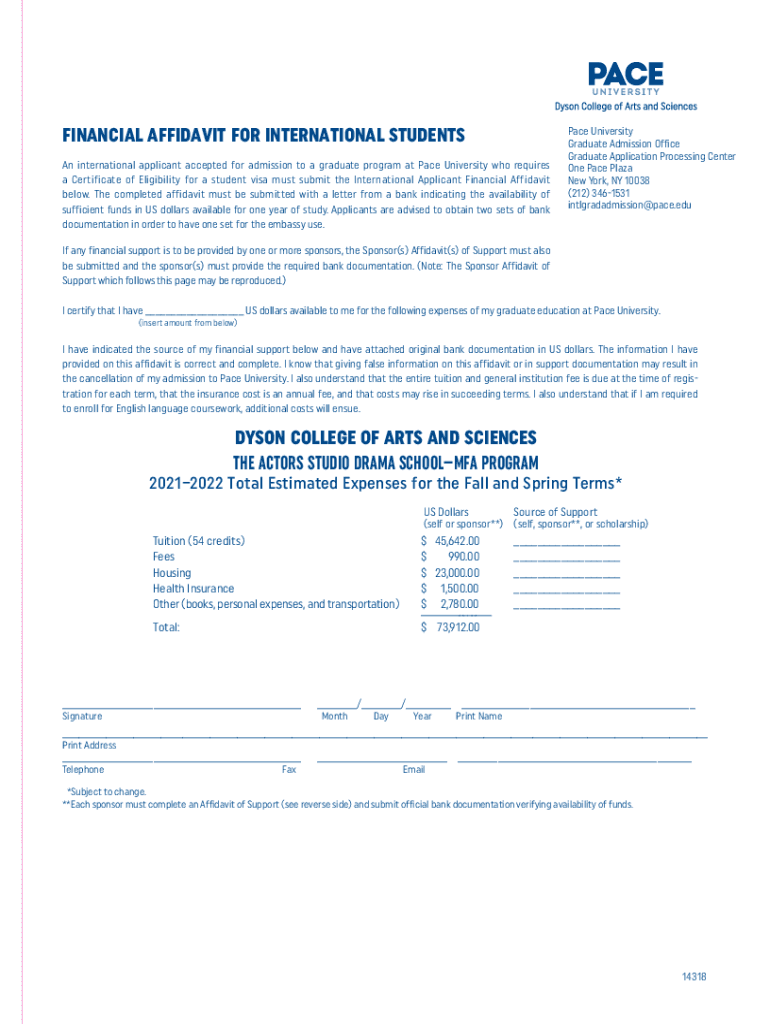 Fillable Online Actors Studio Drama School - Pace University Fax Email ...