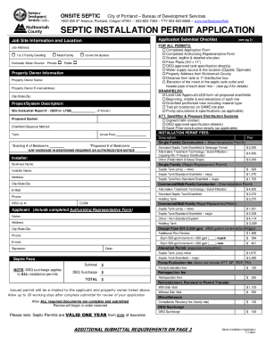 Fillable Online SEPTIC INSTALLATION PERMIT APPLICATION Fax Email Print ...