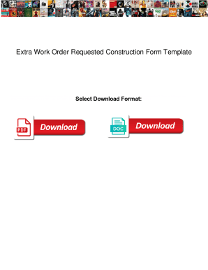 Fillable Online Extra Work Order Requested Construction Form Template ...