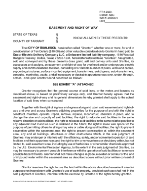 Fillable Online ONCOR EASEMENT DEDICATION INSTRUMENT FOR SIGNATURE Fax ...