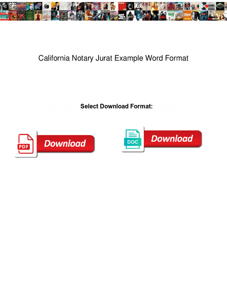 Fillable Online Free California Notarial Certificate - Jurat - PDF ...