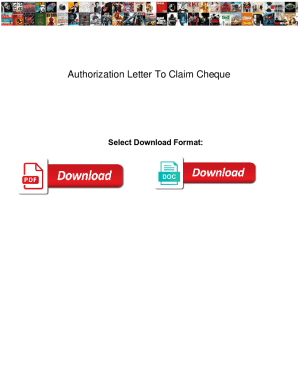 Fillable Online Authorization Letter To Claim Cheque. Authorization ...