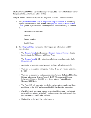 Fillable Online NISP Authorization Office (NAO) News - Defense ... Fax ...