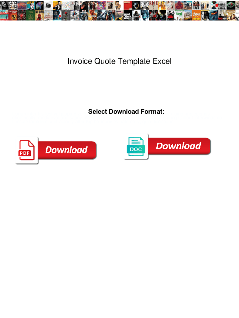Fillable Online Invoice Quote Template Excel. Invoice Quote Template ...
