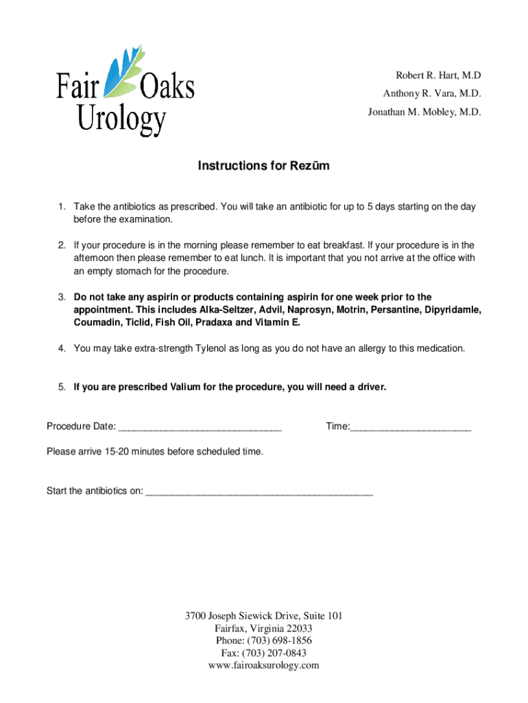 Fillable Online Robert R. Hart, M.D Jonathan M. Mobley, M.D. Fax Email ...