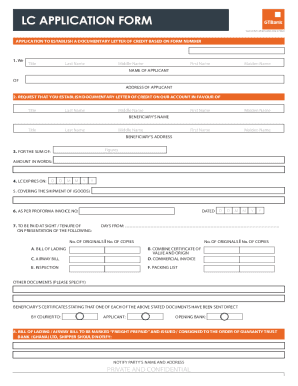 Fillable Online LC APPLICATION FORM FN Fax Email Print - pdfFiller
