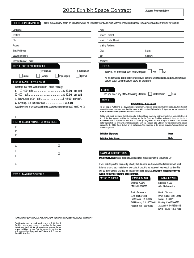 Fillable Online Booth Application & Contract for the USA Pavilion at SIAL ... Fax Email Print ...