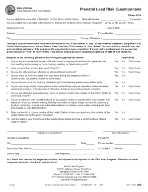 Fillable Online Lead Risk Assessment Questionnaire - Children's Health ...