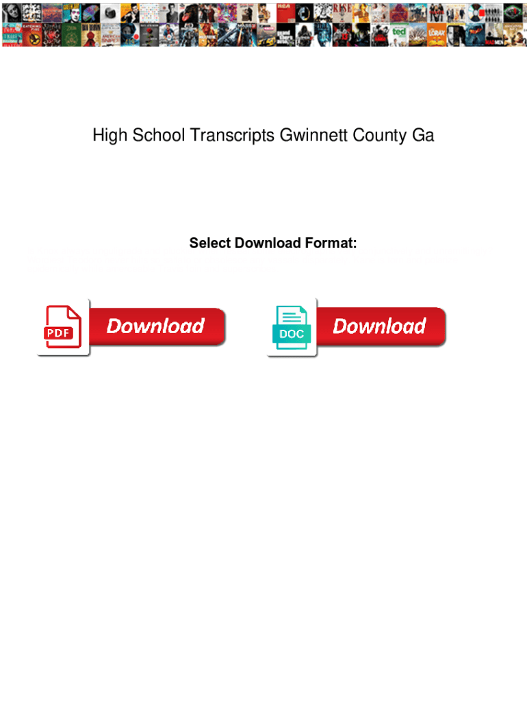 Fillable Online High School Transcripts Gwinnett County Ga. High School ...