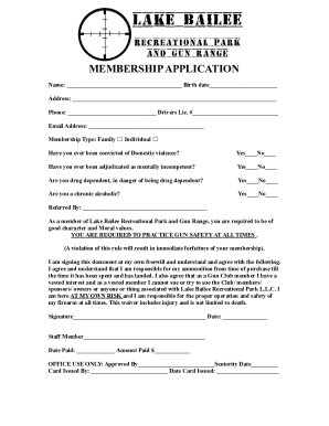 Fillable Online LAKE BAILEE GUN CLUB MEMBERSHIP APPLICATION.docx Fax ...