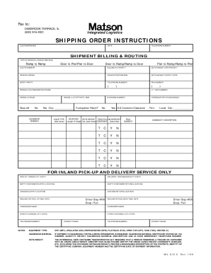 Fillable Online Container Shipping and Logistics Experts - Matson Fax ...