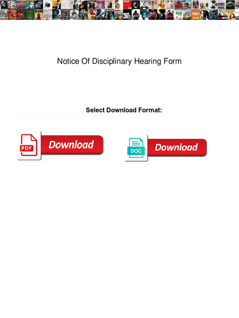 Fillable Online Notice Of Disciplinary Hearing Form. Notice Of Disciplinary Hearing Form treat ...