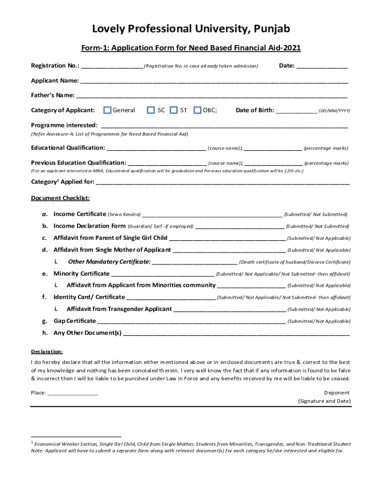 Fillable Online Lovely Professional University - Online Application ...
