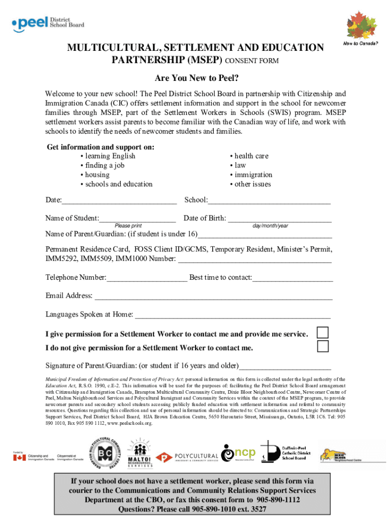 Fillable Online Msep Consent Form - Fill and Sign Printable Template ...