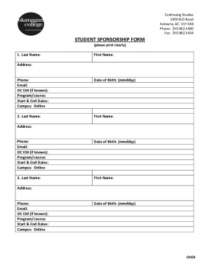 Fillable Online 5434 sponsorship form fillable" Keyword Found Websites ...