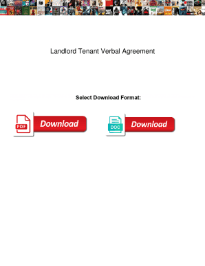 Fillable Online Landlord Tenant Verbal Agreement. Landlord Tenant ...