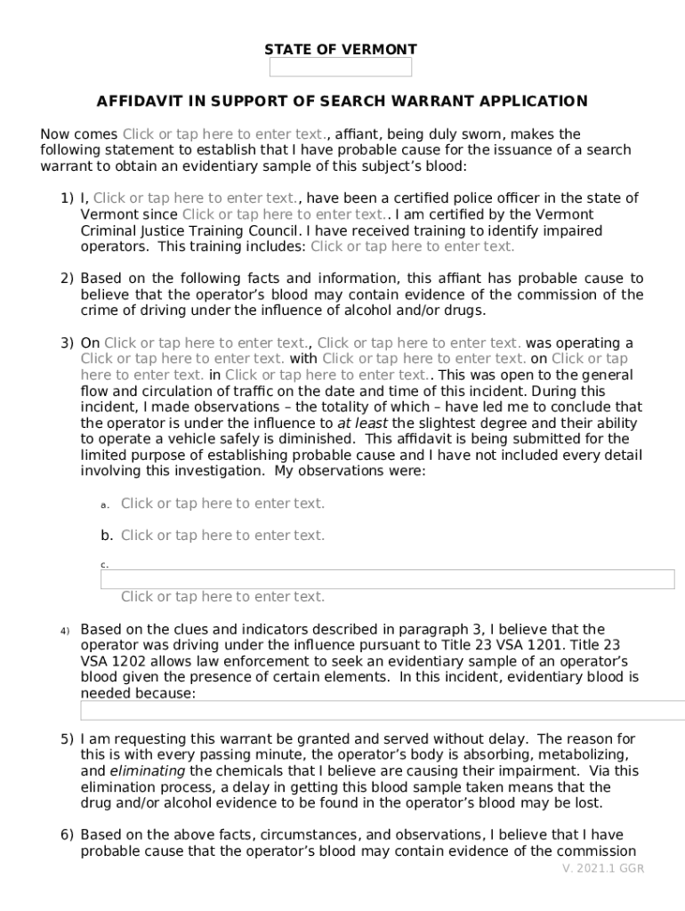 DOC affidavit in support of search warrant application Doc Template ...