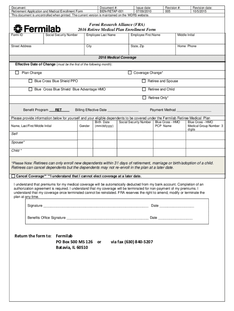 Fillable Online Return the form to: Fermilab PO Box 500 MS 126 or via ...