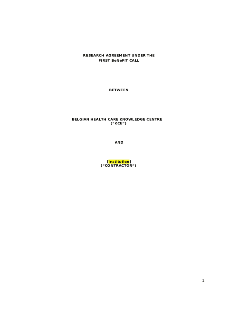 KCE Research Agreement Doc Template | pdfFiller