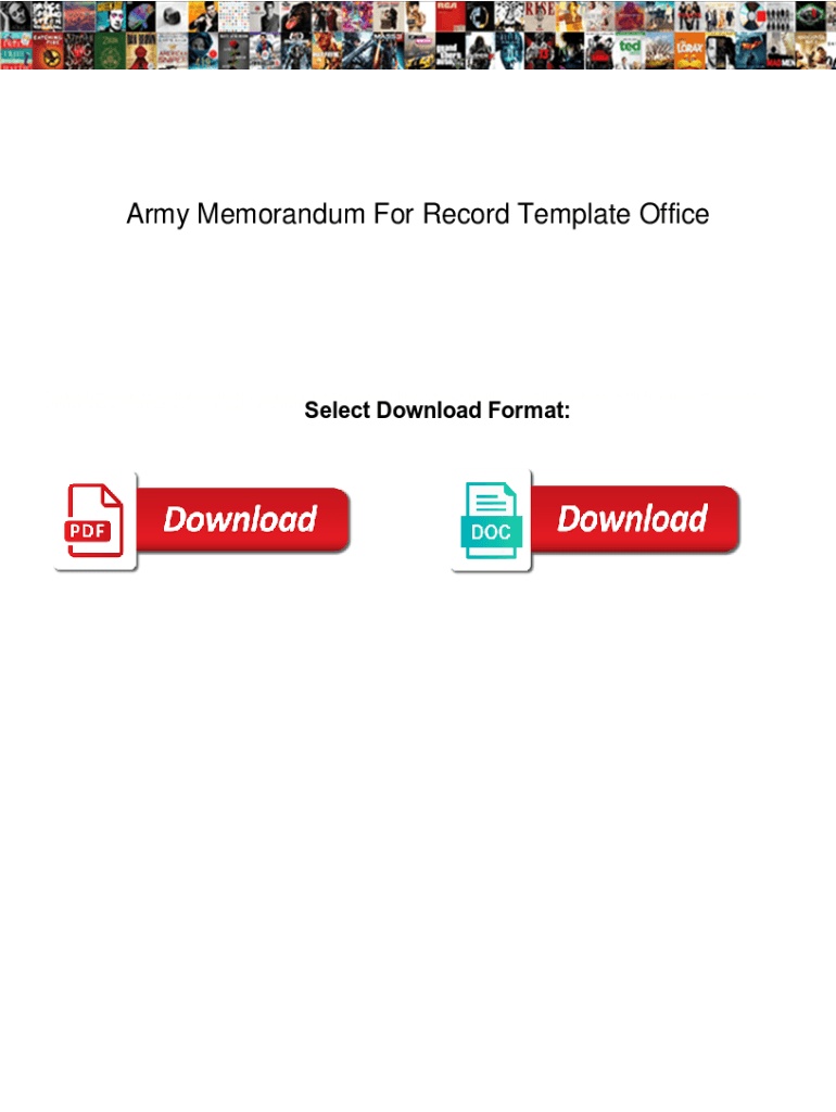 Fillable Online Army Memorandum For Record Template Office. Army ...