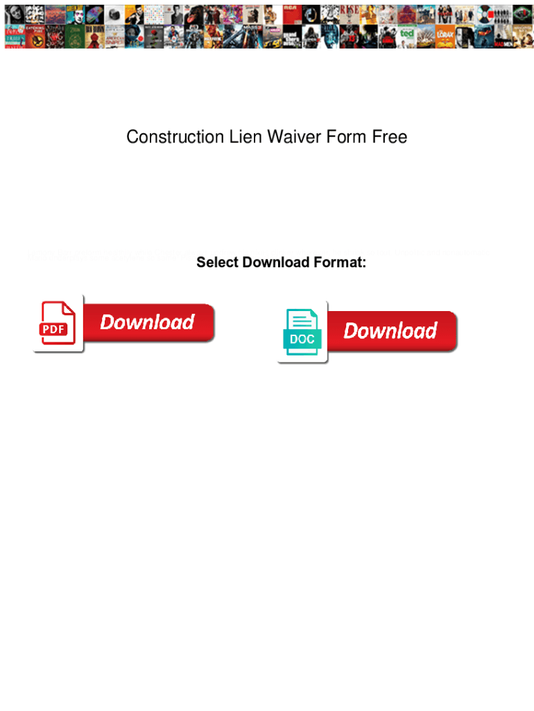 Fillable Online FREE 8+ Sample Construction Lien Waiver Forms in PDFMS ...