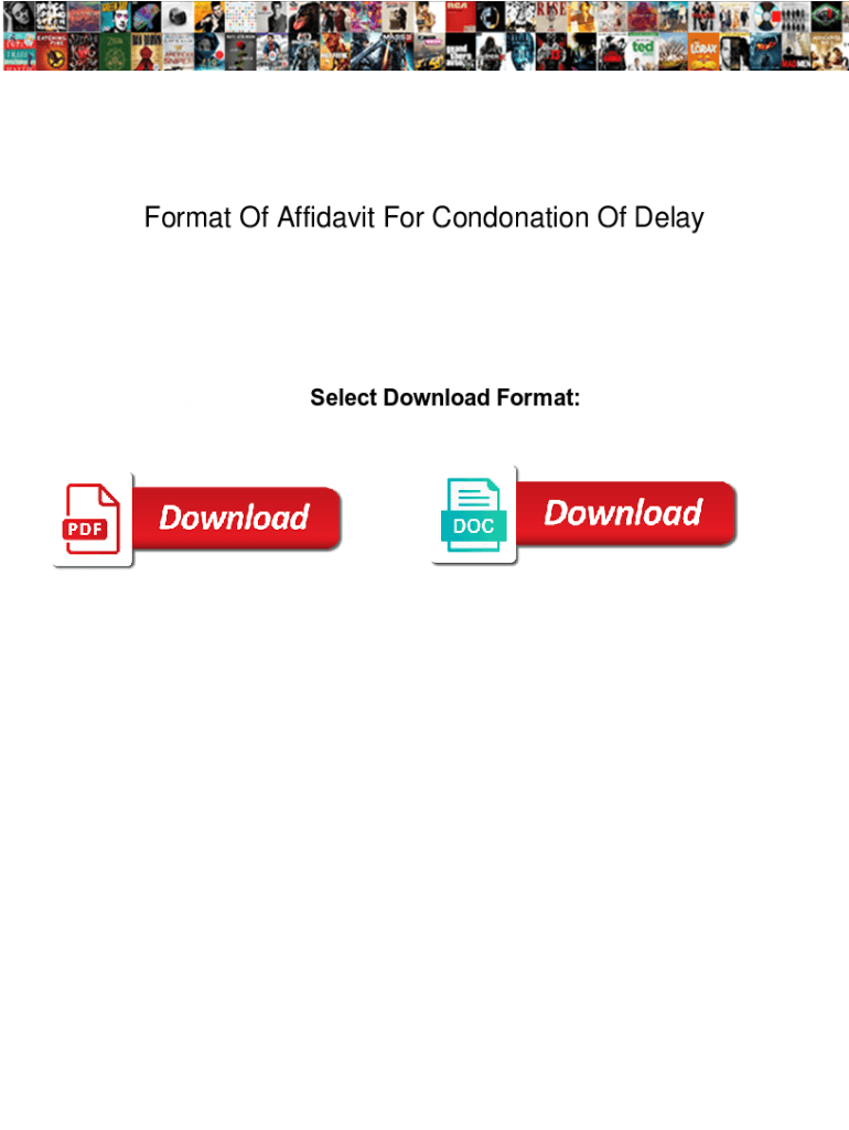 Fillable Online Format Of Affidavit For Condonation Of Delay. Format Of ...