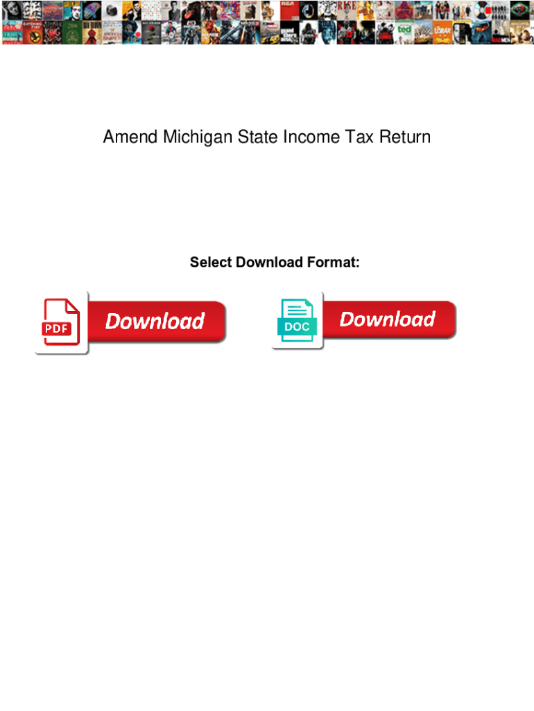 Fillable Online Amend Michigan State Income Tax Return. Amend Michigan ...