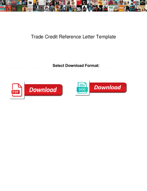 Fillable Online Trade Credit Reference Letter Template. Trade Credit ...