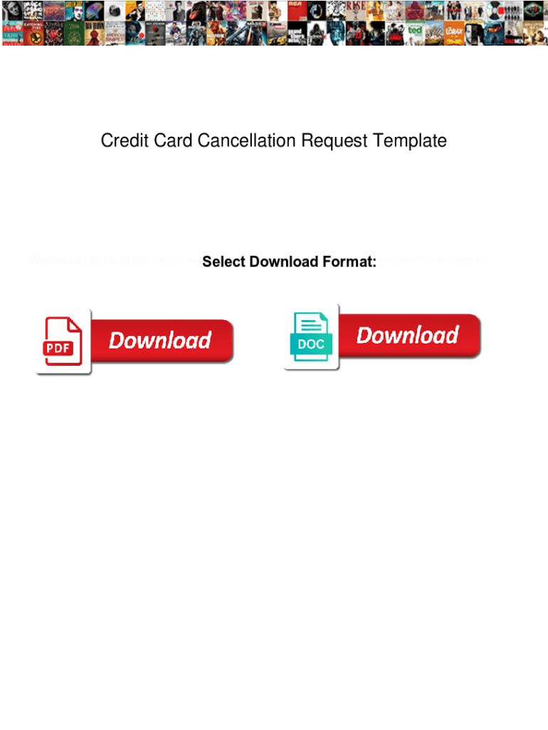 Fillable Online Credit Card Cancellation Request Template. Credit Card ...