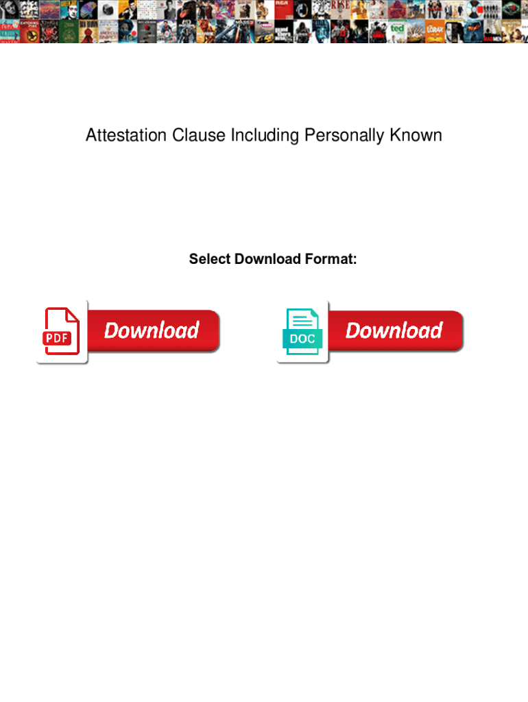 Fillable Online Attestation Clause Including Personally Known ...